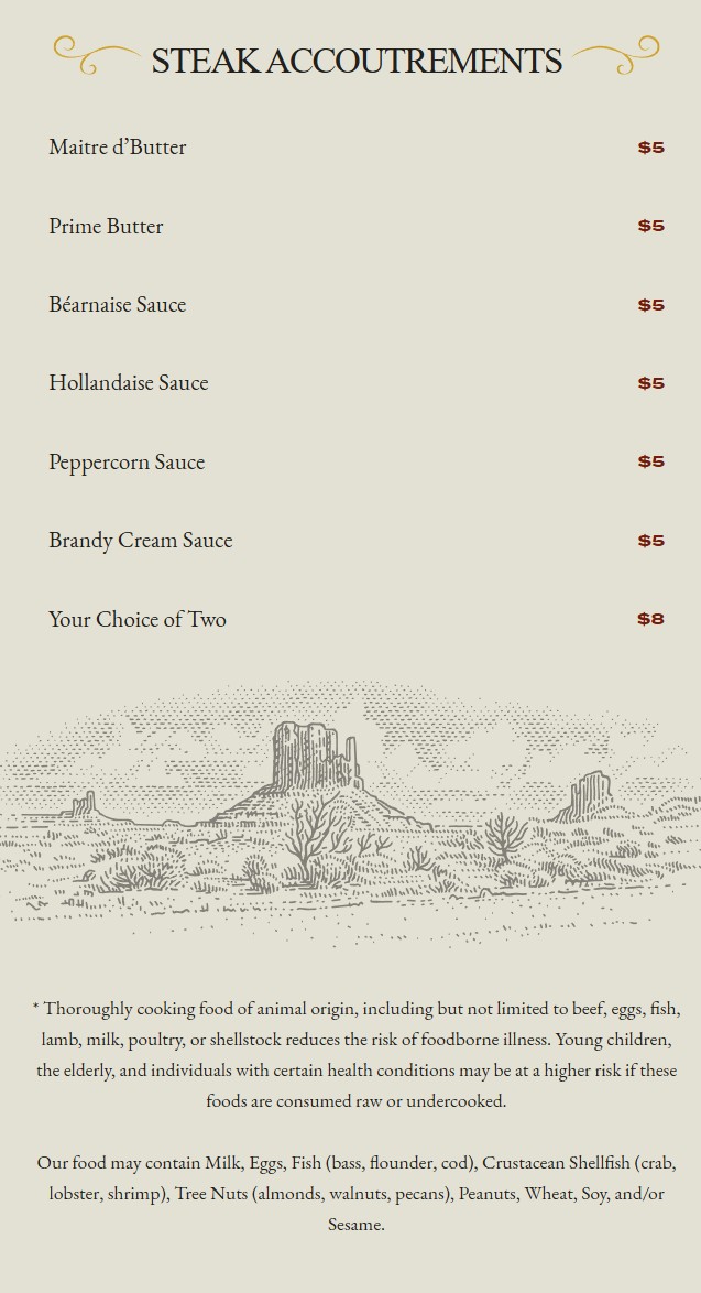 Golden Steer Steakhouse Las Vegas Menu, Hours & Prices. Style able. Two ...